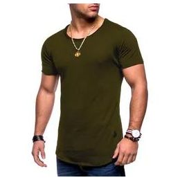 T-Shirt behype "DUST", Herren, Gr. M, gr&uuml;n (dunkelgr&uuml;n), 100% Baumwolle, unifarben, Shirts T-Shirt, mit Rundhals-Ausschnitt