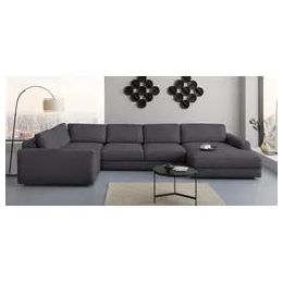 Wohnlandschaft Home Affaire "Bloomfield, Mega Polsterecke, Breite 390cm, viel Platz, U-Form", grau (obsidian), B:390cm H:84cm T:209cm, 100% Polyester, Sofas, Wohnlandschaft, In verschiedenen Gr&ouml;&szlig;en bestellbar