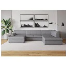 Wohnlandschaft DOMO collection "Topper, elegant und zeitlos, komfortabel, U-Form", grau (wei&szlig;, grau), B:320cm H:78cm T:213cm, Sofas, Wohnlandschaft, wahlweise mit Bettfunktion