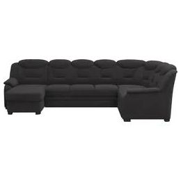 Wohnlandschaft COTTA "Marcus U-Form", schwarz, B:330cm H:99cm T:211cm, 100% Polyester, Sofas, Wohnlandschaft, wahlweise mit Bettfunktion & Stauraum