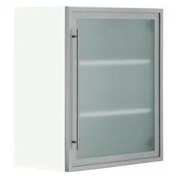Glash&auml;ngeschrank Optifit, grau (alu, wei&szlig;), B:60cm H:70,4cm T:35,2cm, Schr&auml;nke, Glash&auml;ngeschrank, Breite 60 cm