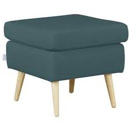 Hocker Home Affaire "Salla", blau (petrol), B:58cm H:49cm T:58cm, Samtcord (92% Polyester 8% Polyamid);Struktur (100% Polyester);Struktur Hahnentritt (100% Polyester);Struktur fein (100% POlyester);Samtoptik (100% Polyester);Fellimitat (100%Polyester), Hocker, Fu&szlig;hocker Sitzhocker, Bezug auch in Luxus-Microfaser in Teddyfelloptik