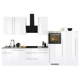 Wiho-K&uuml;chen K&uuml;chenzeile WIHO K&Uuml;CHEN "Chicago", wei&szlig; (k&uuml;che: wei&szlig;, korpus: wei&szlig;, arbeitsplatte: canvas grau), B:360cm T:60cm, Komplettk&uuml;chen-Sets, K&uuml;chenzeile, ohne E-Ger&auml;te, Breite 360 cm