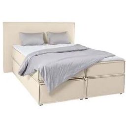 Boxspringbett "Yuma", beige, B:193cm L:213cm, 100% Polyester, LeGer Home by Lena Gercke, Komplettbetten, Boxspringbett, incl. Topper, in 4 Breiten, 3 Matratzenarten und je 2 H&auml;rtegraden