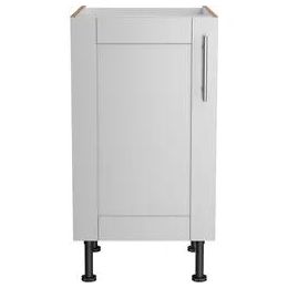 Sp&uuml;lenschrank KOCHSTATION "KS-Ahus", grau (hellgrau matt, wildeiche nachbildung), B:45cm H:87cm T:58,4cm, Schr&auml;nke, Sp&uuml;lenschrank, Breite 45 cm