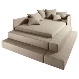 Polsterbett Maintal, beige (beige, schlamm), H:72cm L:246cm, Betten, Polsterbett, Spielwiese oder Schlafplatz