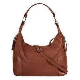 Shopper Samantha Look, Damen, Gr. B/H/T: 41cm x 30cm x 11cm onesize, braun (cognac), Leder, Taschen Shopper, echt Leder, Made in Italy