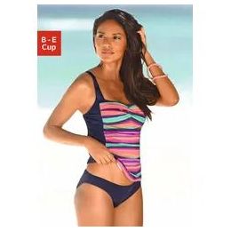 B&uuml;gel-Tankini-Top Lascana "Rainbow", Damen, Gr. 36, Cup C, bunt (bunt, gestreift), Polyamid, gestreift, Bikini-Oberteile, mit Miederverst&auml;rkung