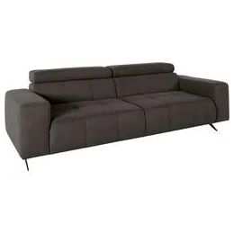 2-Sitzer DOMO collection "Trento, mit Kufenfu&szlig; oder Einzelfu&szlig;", braun (espresso), B:238cm H:79cm T:104cm, 92% Polyester, 8% Nylon, Sofas, wahlweise mit Kopfteilverstellung und in zwei Gr&ouml;&szlig;en erh&auml;ltlich