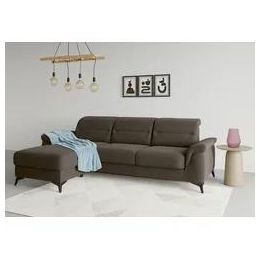 Sit & More Ecksofa SIT & MORE "Sinatra L-Form", braun (espresso), B:258cm H:85cm T:170cm, 90% Polyester, 10% Polyamid, Sofas, Ecksofa, mit Recamiere, optional mit Kopfteilverstellung und Armteilfunktion