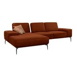 Ecksofa W.Schillig "run, Designsofa mit tollem Sitzkomfort, bequem, L-Form", orange (terracotta w82), B:279cm H:88cm T:178cm, Longlife Xtra-Leder Z73: Naturwalkleder der Luxusklasse aus den erlesensten Rohh&auml;uten. Hautst&auml;rke 1, 1 &ndash; 1, 3 mm;ROHLEDER Jacquard-Flachgewebe Q2 W60 (63% Polyester, 37% Polyacryl);ROHLEDER Chenille-Flachgewebe Q2 W77 (68% Polyacryl, 32% Polyester);Stoff S37 (100% Polyester