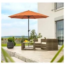Sonnenschirm Schneider SCHIRME "Adria", orange (terracotta), Obermaterial: 100% Polyester, Standschirme, abknickbar, ohne Schirmst&auml;nder