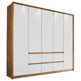 Dreht&uuml;renschrank Rauch "Mainz mit Passepartout", wei&szlig; (eiche artisan, alpinwei&szlig;), B:230cm H:212cm T:58cm, Holzwerkstoff, Schr&auml;nke, Dreht&uuml;renschrank, optional mit Beleuchtung, Au&szlig;ent&uuml;ren mit Push-to-Open Funktion