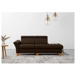 Recamiere Home Affaire "Lindgren", braun (mocca), B:206cm H:84cm T:93cm, 100% Polyester, Sofas, Recamiere, wahlweise motorische TV-Funktion, Bettkasten und Kopfteilverstellung