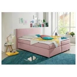 Boxspringbett Home Affaire "Eliana", rosa (flamingo), B:187cm L:210cm, Komplettbetten, Boxspringbett, inkl. Topper, in 4 Breiten, 3 Matratzenarten und 2 H&auml;rtegraden