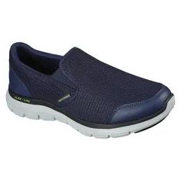 Slip-On Sneaker Skechers "FLEX ADVANTAGE 4.0", Herren, Gr. 43, blau (navy), Synthetik, Textil, Schuhe Modernsneaker Sneaker low, Slipper, Schhlupfschuh, Komfortschuh mit Air Cooled Memory Foam
