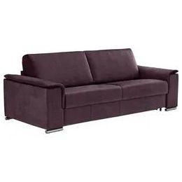 2,5-Sitzer Egoitaliano "Cecilia, modern & elegant, erstklassiger Sitzkomfort, Breite 234cm", lila (plum), B:234cm H:85cm T:102cm, Sofas, mit verchromten Metallf&uuml;&szlig;en