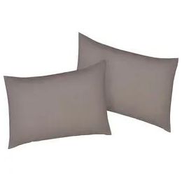 Kissenbezug bellana "Mako-Jersey-Exclusiv", grau (taupe), B:60cm L:40cm, Baumwolle, Obermaterial: 100% Baumwolle, Kissenbez&uuml;ge, Kissenbezug, aus reiner Baumwolle