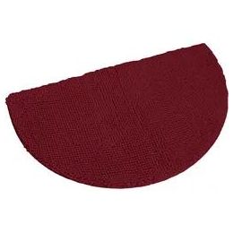Badematte Kinzler "Chenille" Gr. 8, rot (bordeaux), H:18mm, Polyester, Badematten, Badematte, Badteppich, Uni Farben, weich, als rechteckig & halbrund erh&auml;ltlich