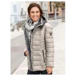 Steppjacke Casual Looks, Damen, Gr. 54, grau (naturstein), 100% Polyester, gemustert, mehrfarbig, unifarben, figurumspielend, Jacken Steppjacke