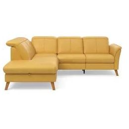 Sit & More Ecksofa SIT & MORE "Romero L-Form", gelb (dijon), B:250cm H:91cm T:220cm, 100% Polyester, Sofas, Ecksofa, wahlweise mit oder ohne TV-Funktion, Bettfunktion, Bettkasten