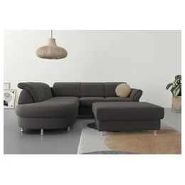 Sit & More Ecksofa SIT & MORE "Apulia L-Form", grau (fango), B:250cm H:78cm T:212cm, Webstoff (100% Polyester);Struktur weich (90% Polyester, 10% Polyamid);Luxus-Micofaser Euphoria (100% Polyester);Samtoptik (100% Polyester), Sofas, Ecksofa, wahlweise Bettfunktion, Bettkasten und Kopf- und Armteilverstellung