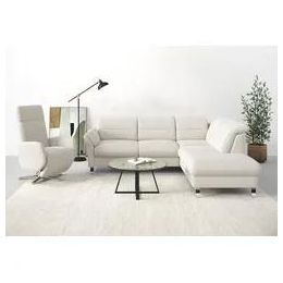 Sit & More Ecksofa SIT & MORE "Grenoble L-Form mit Federkern", beige (creme), B:247cm H:85cm T:222cm, Sofas, Ecksofa, wahlweise mit Bettfunktion, Bettkasten, Arm- und Kopfteilverstellung