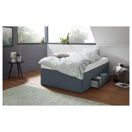 Boxspringbett, grau (anthrazit), B:120cm L:200cm, Bezug Bett: Feinstrukturstoff (77% Polyester, 23%Viskose) oder Microfaser (100% Polyester);Bonnellfederkernmatratze: 100%Polyester;Kaltschaummatratze: 100% Polyester, Bezug abnehm- und waschbar bis 60C, Westfalia Schlafkomfort, Komplettbetten, Boxspringbett, mit integrierter Schublade, frei im Raum stellbar