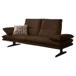 2,5-Sitzer W.Schillig "broadway, Designsofa mit tollem Sitzkomfort", braun (chocolate s37), B:236cm H:94cm T:96cm, Stoff S37 (100% Polyester): Luxus-Microfaser in Lederoptik, Sofas, Sitztiefenverstellung, Kopfteil- & Seitenteilverstellung, Breite 216cm