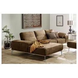 Ecksofa W.Schillig "run, Designsofa mit tollem Sitzkomfort, bequem, L-Form", braun (chocolate s37), B:299cm H:88cm T:178cm, Longlife Xtra-Leder Z73: Naturwalkleder der Luxusklasse aus den erlesensten Rohh&auml;uten. Hautst&auml;rke 1, 1 &ndash; 1, 3 mm;ROHLEDER Jacquard-Flachgewebe Q2 W60 (63% Polyester, 37% Polyacryl);ROHLEDER Chenille-Flachgewebe Q2 W77 (68% Polyacryl, 32% Polyester);Stoff S37 (100% Polyester),