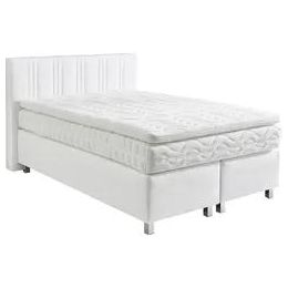 Boxspringbett, wei&szlig;, B:155cm L:210cm, Bezug: 100% Polyester;Polsterung: 100% Polyester, Westfalia Schlafkomfort, Komplettbetten, Boxspringbett, wahlweise mit Bettkasten und Topper