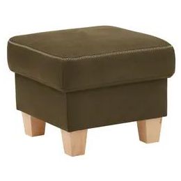 Hocker Home Affaire "Soleo", gr&uuml;n (oliv), B:60cm H:47cm T:60cm, Luxus-Microfaser ALTARA NUBUCK (100% Polyester);Struktur (100% Polyester);Luxus-Microfaser Lederoptik (100% Polyester), Hocker, Sitzhocker, passend zum "Solea"-Ecksofa