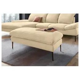 Hocker W.Schillig "enjoy&MORE", beige (sahara s37), B:106cm H:45cm T:71cm, Chenille-Flachgewebe R66 (85% Polyester, 15% Nylon);Longlife Xtra-Leder Z59: Glattleder mit modischer Pr&auml;gung. Hautst&auml;rke 0, 9 - 1, 1 mm;Stoff S37 (100% Polyester), Hocker, Hocker, F&uuml;&szlig;e bronze pulverbeschichtet, Breite 106 cm