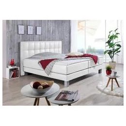 Boxspringbett Home Affaire "Tavira", wei&szlig;, B:187cm L:208cm, Komplettbetten, Boxspringbett, in 4 Breiten, 4 Farben und 3 Matratzenarten, incl. Topper