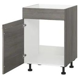 Sp&uuml;lenunterschrank KOCHSTATION "KS-Trea SPBL60", grau (eichefarben grau), B:60cm H:75cm T:56cm, Schr&auml;nke, Breite 60 cm, H&ouml;he 75 cm
