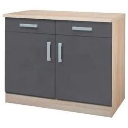 Unterschrank KOCHSTATION "KS-Toronto, Breite 100 cm", grau (anthrazit, eiche sonoma), B:100cm H:85cm T:60cm, Holzwerkstoff, Schr&auml;nke, Unterschrank