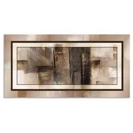 Wandbild Artland "Quadrate - abstrakt 1", gold (farbe bild(er): goldfarben), B:100cm H:50cm, Bilder, als Alubild, Leinwandbild in verschied. Gr&ouml;&szlig;en