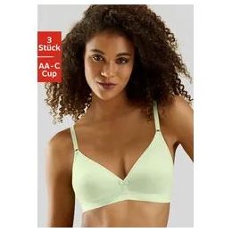 Bralette-BH Petite Fleur, Damen, Gr. 70, Cup AA, gr&uuml;n (2xwei&szlig;, 1xmint), Jersey, Obermaterial: 75% Baumwolle, 15% Elasthan, 10% Polyester, BHs Bralette B&uuml;gelloser-BH, ohne B&uuml;gel im Triangel-Schnitt