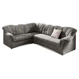 Ecksofa DOMO collection "Papenburg B/T/H: 242/190/84 cm L-Form", grau, B:242cm H:84cm T:190cm, Struktur ( 90% Polyester, 10% Polyacryl);Microfaser PRIMABELLE (100% Polyester);Kunstleder SOFTLUX;Luxus-Microfaser (100% Polyester), Sofas, Ecksofa, wahlweise mit Bettfunktion, Langer Schenkel links oder rechts