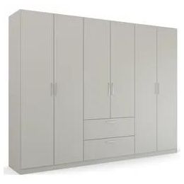 Dreht&uuml;renschrank Rauch "Kleiderschrank Schrank Garderobe Ankleide PURE BY QUADRA SPIN", grau (seidengrau), B:271cm H:210cm T:54cm, Holzwerkstoff, Schr&auml;nke, Dreht&uuml;renschrank, in puristischem Design mit Griffen in Alufarben MADE IN GERMANY