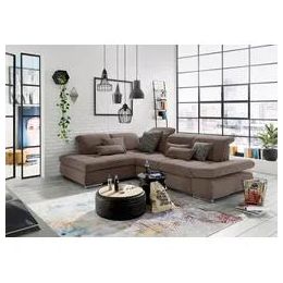Ecksofa "SO 4100 mit komfortablen Federkern und Kopfteilverstellung", grau (taupe 710), B:291cm H:80cm T:226cm, SET ONE BY Musterring, Sofas, Ecksofa, N-Gr