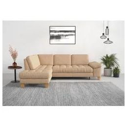 Sit & More Ecksofa SIT & MORE "Westham L-Form", braun (macciato), B:261cm H:88cm T:179cm, 100% Polyester, Sofas, Ecksofa, mit Ottomane, mit oder ohne Bettfunktion, Bettkasten, Verstellung