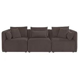 3-Sitzer OTTO HOME "N&ouml;re", braun, B:262cm H:86cm T:90cm, 92% Polyester, 8% Polyamid, Sofas, 3 Teile, in vielen Bezugsqualit&auml;ten und Farben s. auch "N&ouml;re"