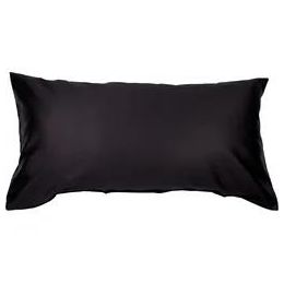 Kissenbezug Janine "Colors Mako Satin", schwarz, B:80cm L:40cm, Mako-Satin, Mako-Satin, Kissenbez&uuml;ge, Kissenbezug, mit Rei&szlig;verschluss, uni Kissenh&uuml;lle, feinf&auml;dig, 100% Baumwolle