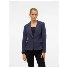 V&eacute;ro Moda Jerseyblazer VERO MODA "VMJULIA LS BLAZER", Damen, Gr. 42, blau (total eclipse), Piqu&eacute;, Obermaterial: 66% Polyester, 34% Baumwolle, unifarben, tailliert, Blazer
