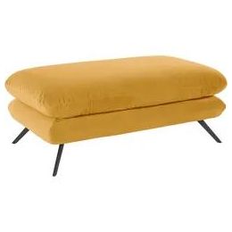 Hockerbank 3C Candy "Beatrice", gelb (curry), B:120cm H:45cm T:60cm, Samt-Optik (100% Polyester), Hocker, Sitzhocker, mit modernem Polsteraufbau, auch in Breitcord, passend zur Serie