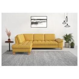 Sit & More Ecksofa SIT & MORE "Westham L-Form", gelb (dijon), B:261cm H:88cm T:179cm, 100% Polyester, Sofas, Ecksofa, mit Ottomane, mit oder ohne Bettfunktion, Bettkasten, Verstellung