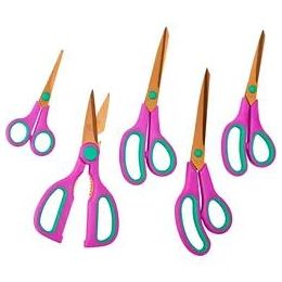 Scheren-Set King "Easycut", lila (beere), Scheren, 5 Scheren, Edelstahlklingen, Titan beschichtet, Soft-Touch Griffe