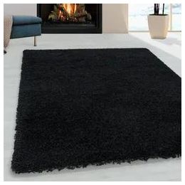 Hochflor-Teppich Ayyildiz TEPPICHE "SYDNEY 3000", schwarz, B:240cm H:30mm L:340cm, Polypropylen (PP), Teppiche, Shaggy, Langflor, uni, auch in rund, Wohnzimmer