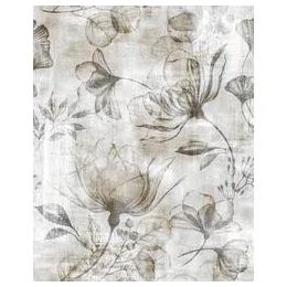 Vliestapete Komar "Digitaldruck Vlies - Rustic Roses - Gr&ouml;&szlig;e 200 x 250 cm", schwarz (schwarz, wei&szlig;), B:200m L:250m, Vlies, Tapeten, Wohnzimmer, Schlafzimmer
